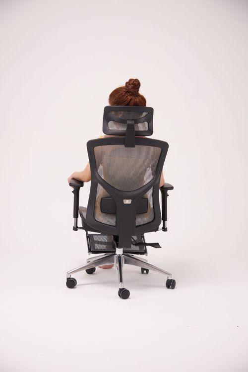 Ghế Công Thái Học Manson Vera Lưới CloudMesh Đen Gác Chân, Lưng Nâng Hạ ...