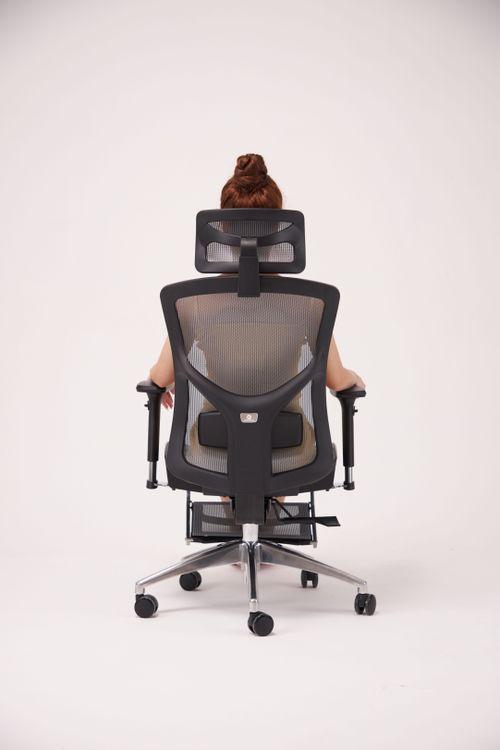 Ghế Công Thái Học Manson Vera Lưới CloudMesh Đen Gác Chân, Lưng Nâng Hạ ...